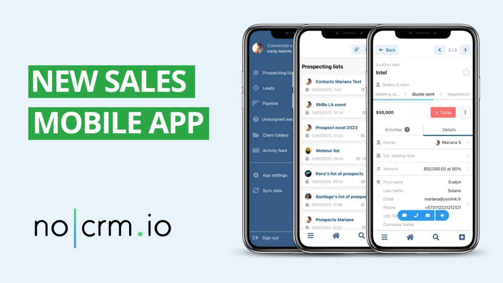 Venda desde cualquier lugar, en cualquier momento, con la nueva aplicación móvil de ventas de noCRM