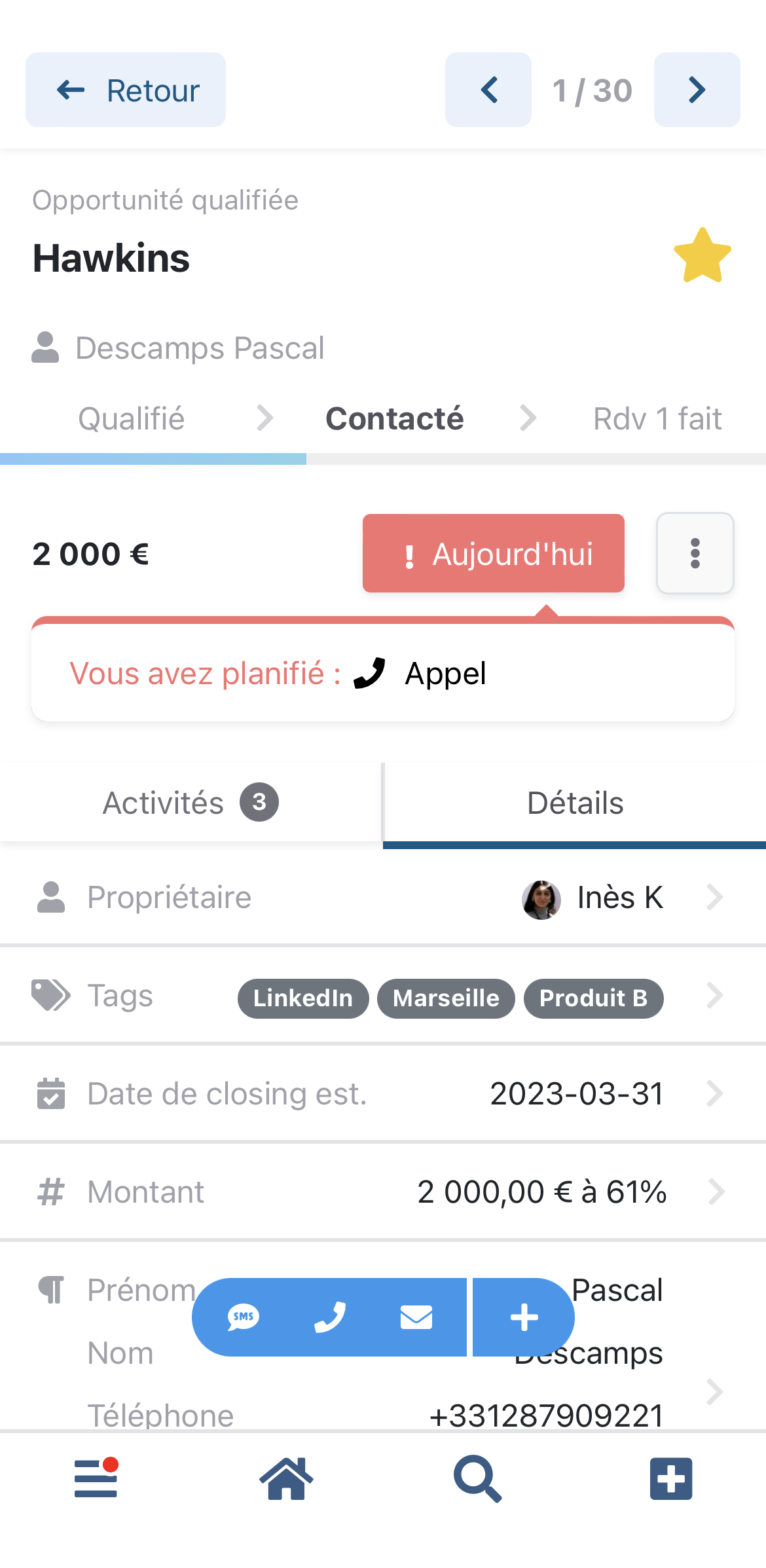 Nouvelle application mobile de prospection commerciale noCRM