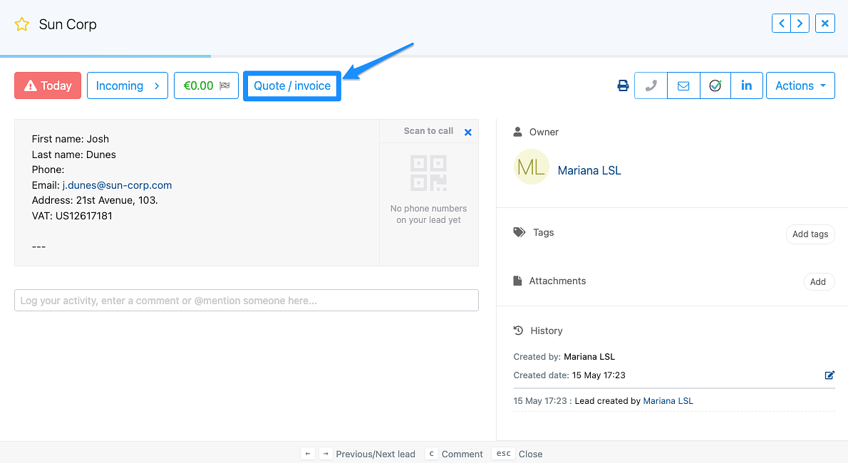 Create Stunning Quotes & Sales Invoices with noCRM
