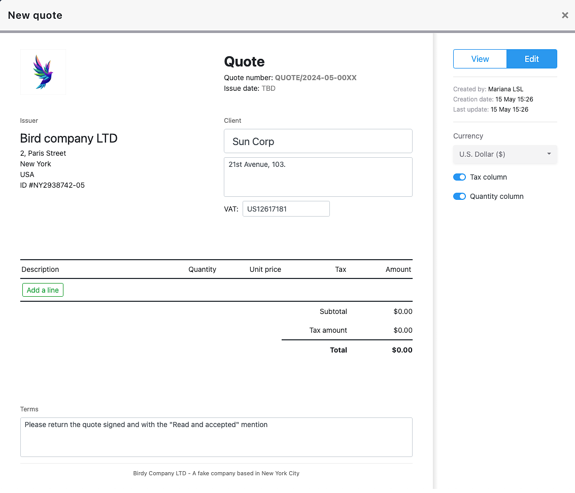 Create Stunning Quotes & Sales Invoices with noCRM